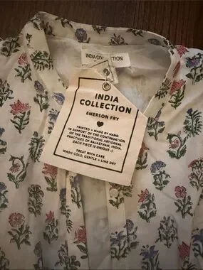 Emerson Fry | Dresses | Emerson Fry White Floral Buttonfront Dress With ...